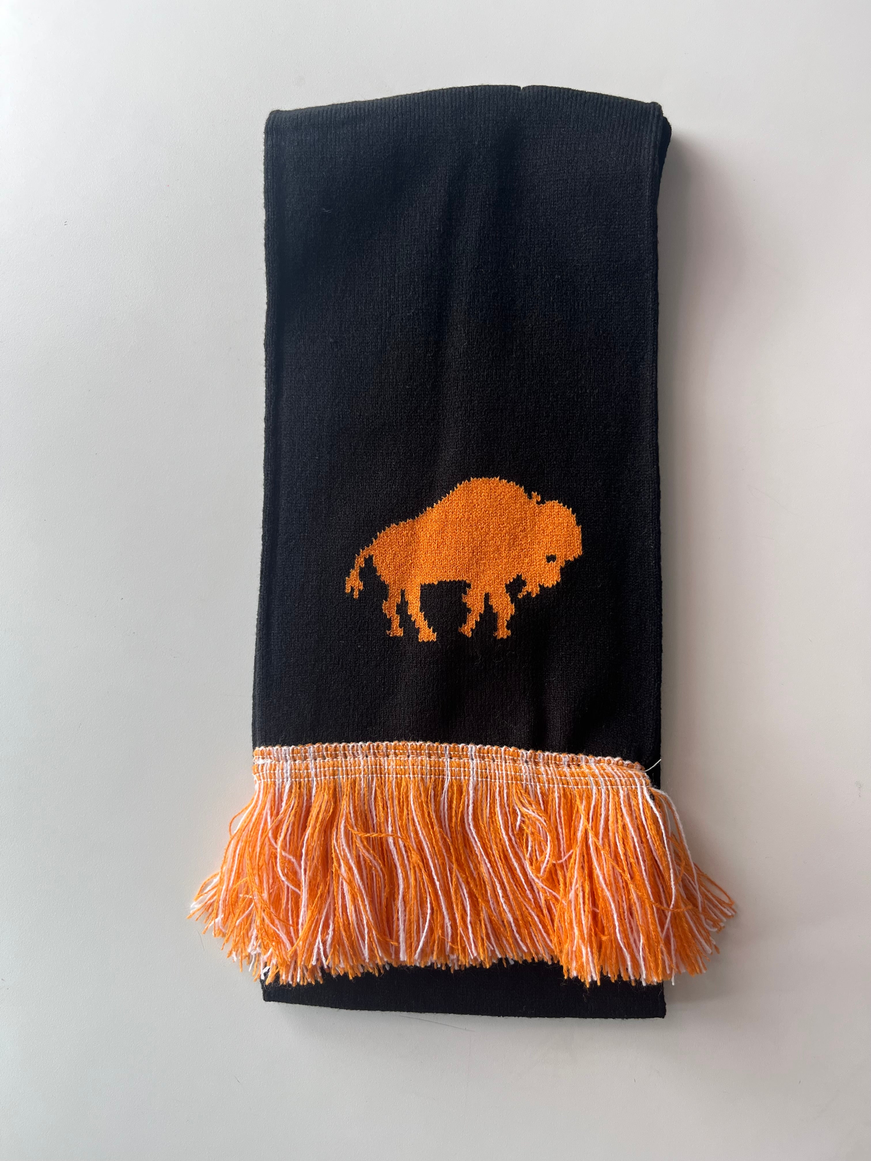 Black with Orange Buffalo Scarf | Totally Buffalo Store & More