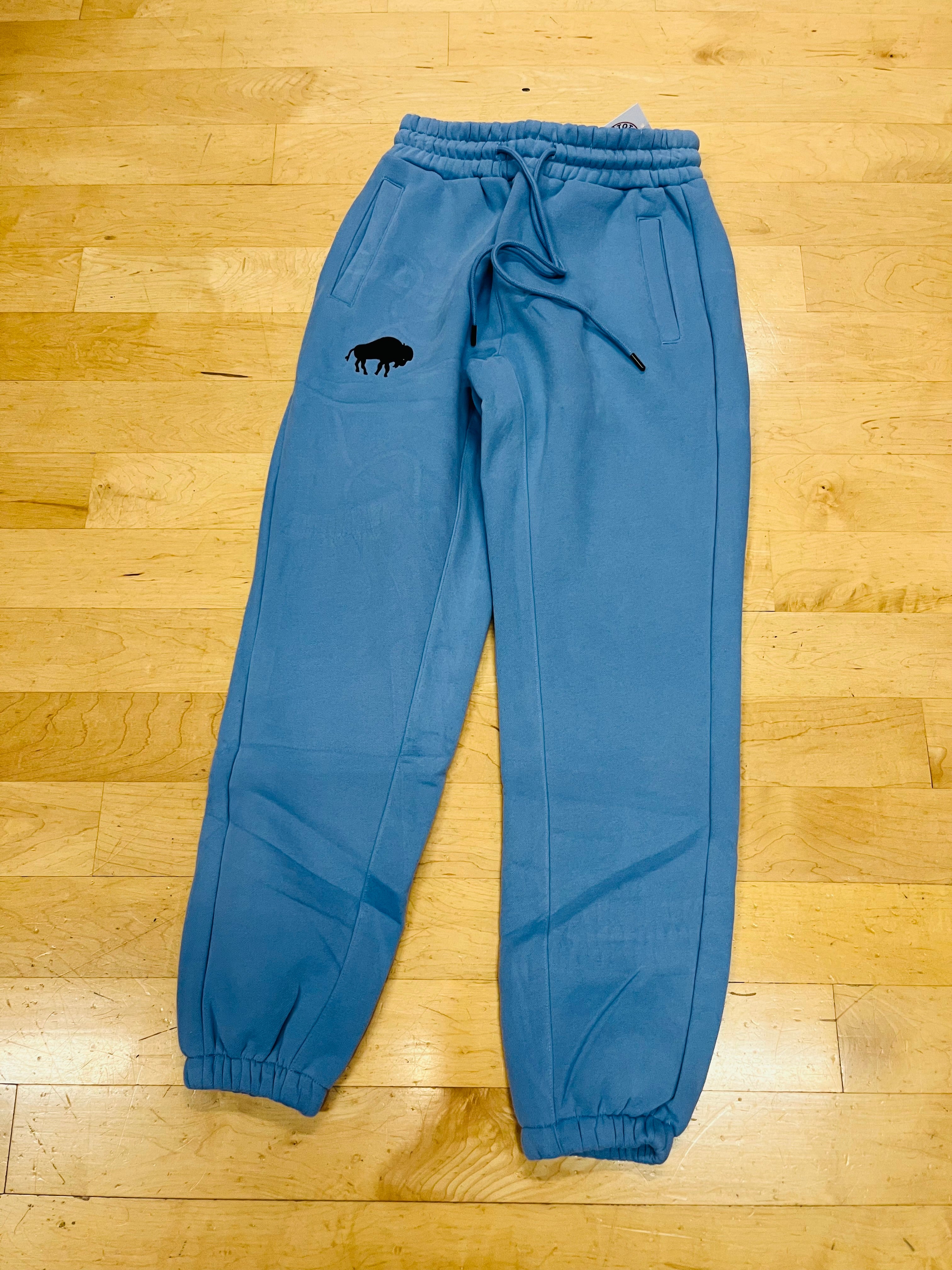 Light Blue Sweat Pants with Embroidered Buffalo | Totally Buffalo Store ...