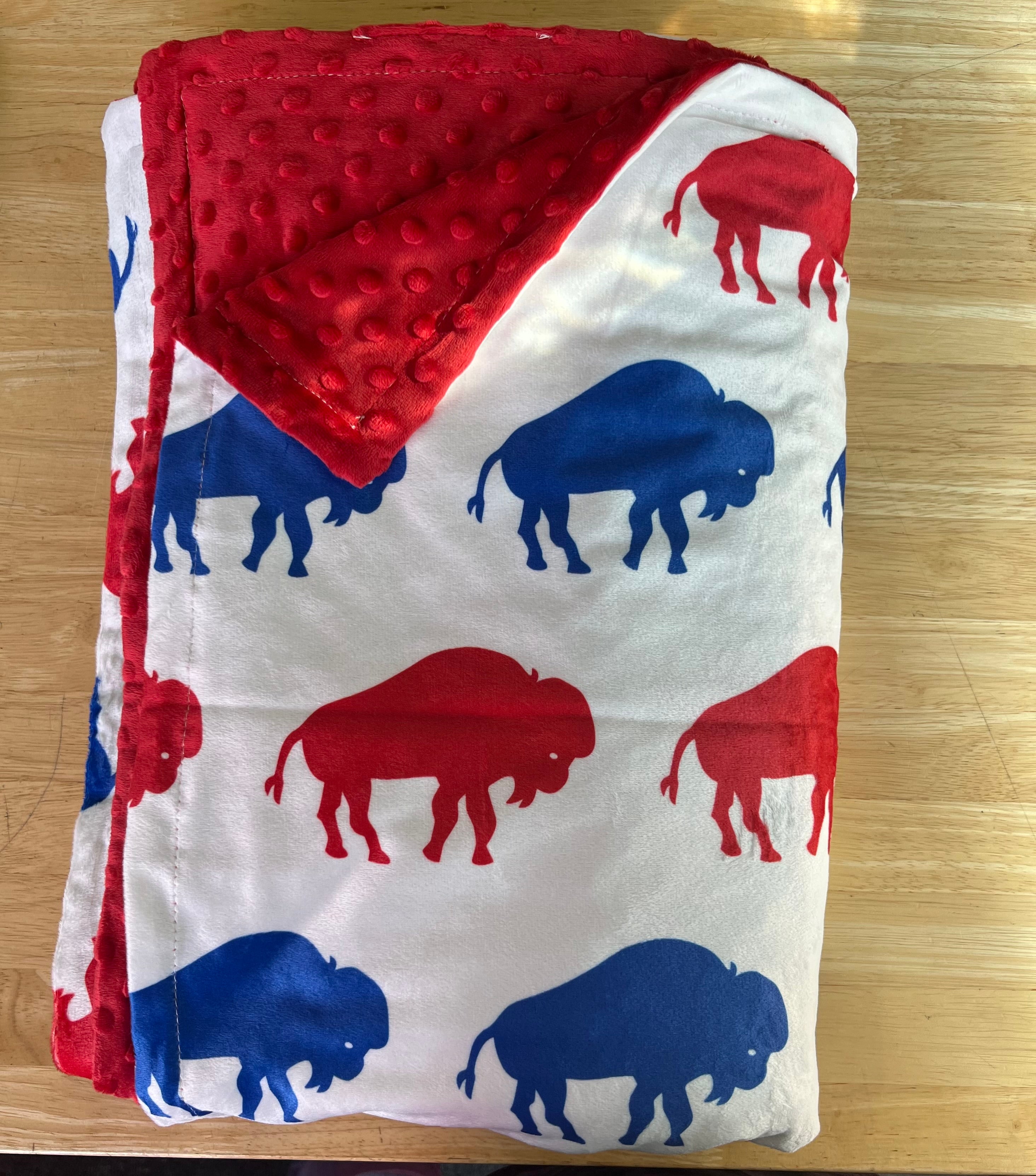 Full size blue and red buffalo blanket | Totally Buffalo Store & More