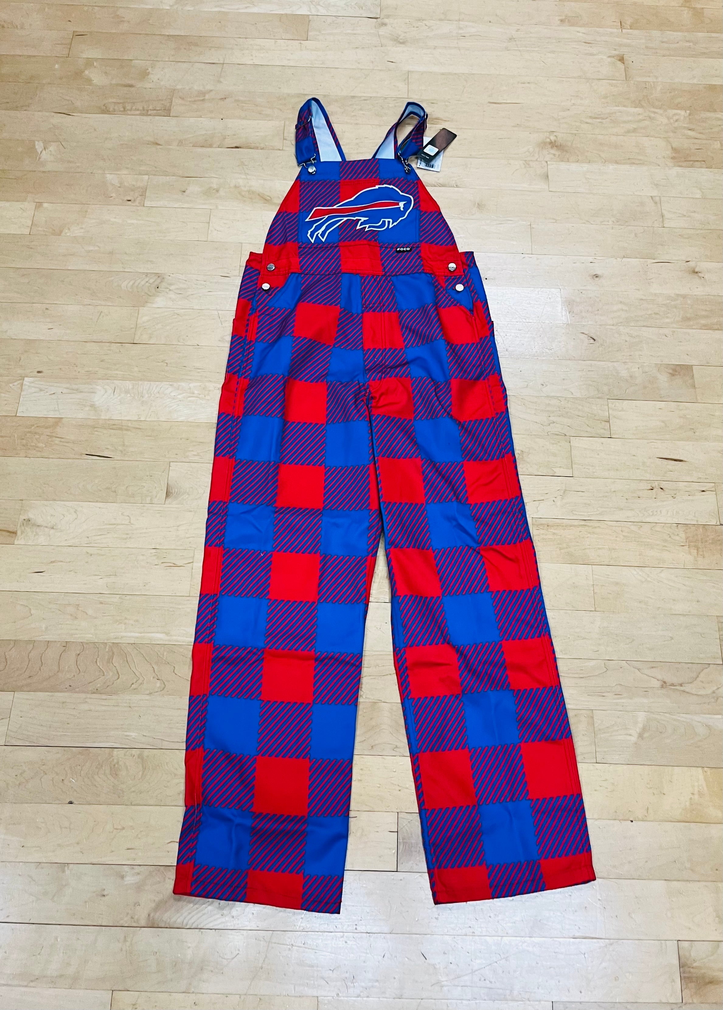 Buffalo Bills FOCO Plaid Overalls | Totally Buffalo Store & More
