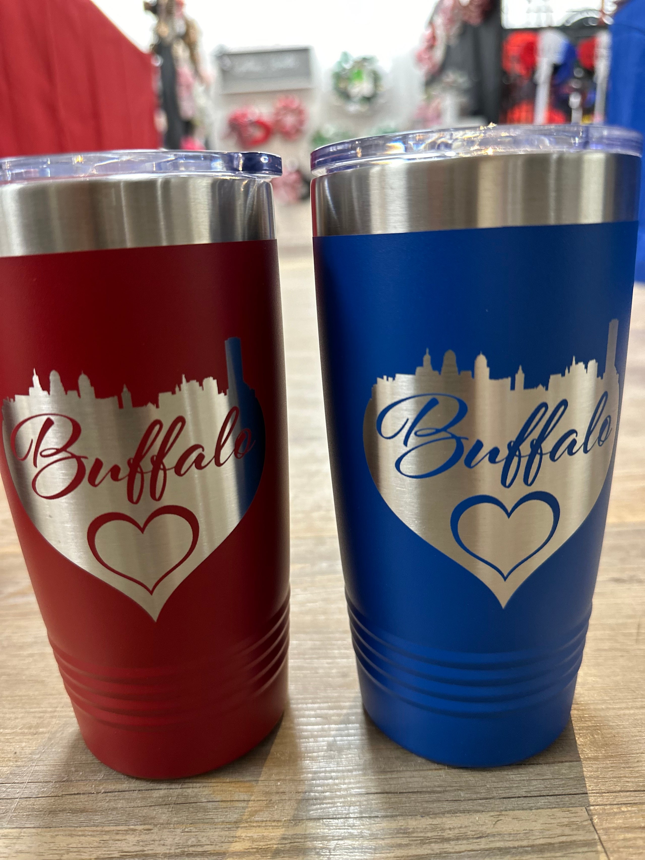 Buffalo Heart Skyline -20 Ounce Tumblers | Totally Buffalo Store & More