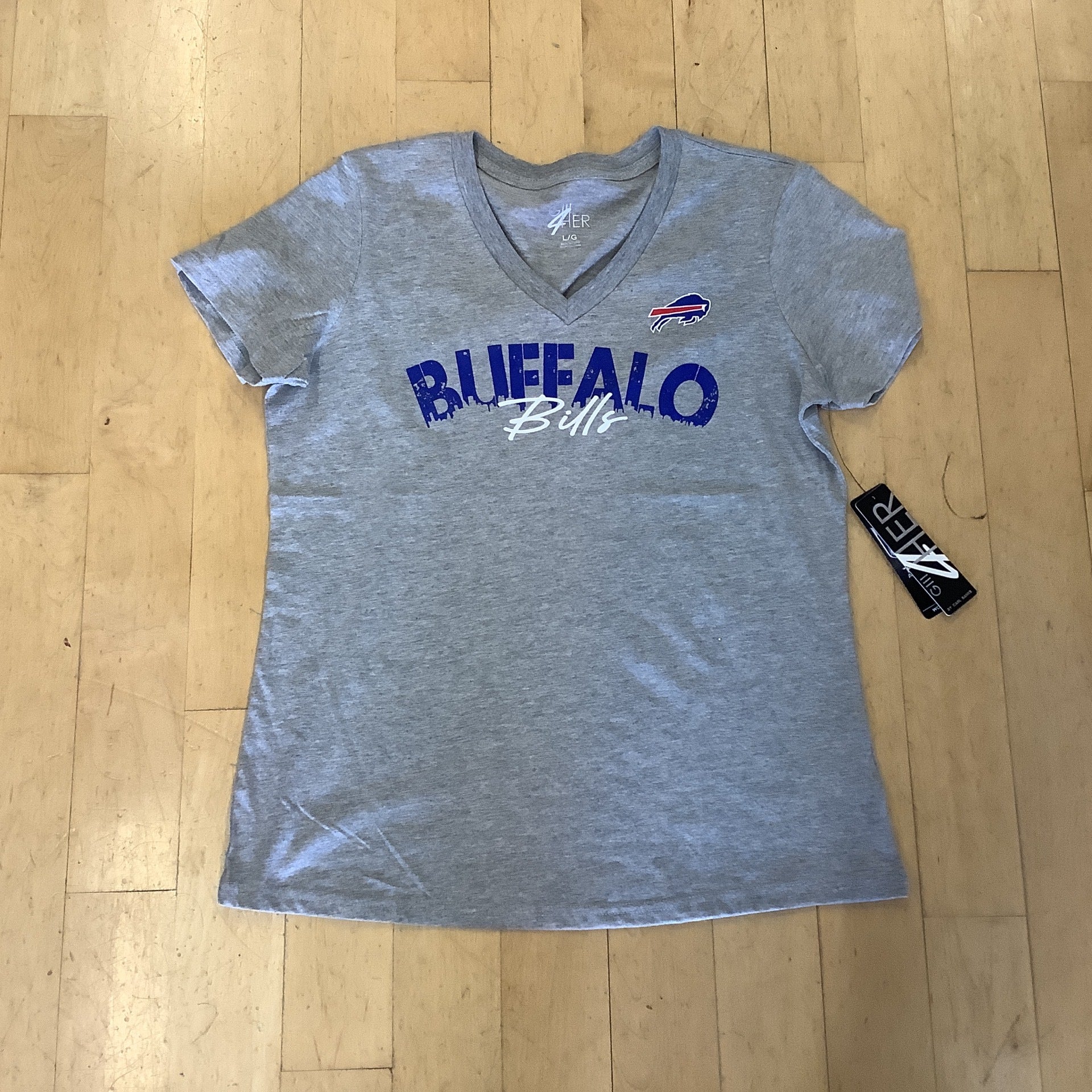 Buffalo Bills Ladies Vneck Skyline T-Shirt | Totally Buffalo Store & More
